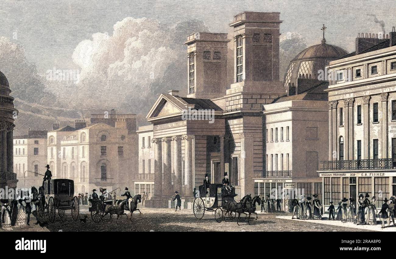 St George's chapel, Regent Street. Date: 1827 Stock Photo - Alamy