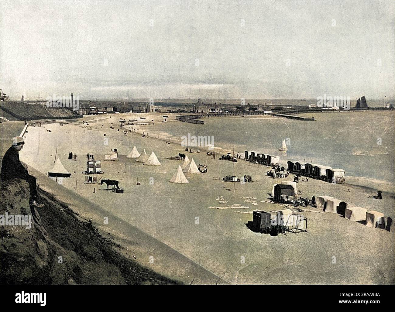 The sands at Gorleston-on-sea, Norfolk. Date: 1895 Stock Photo - Alamy