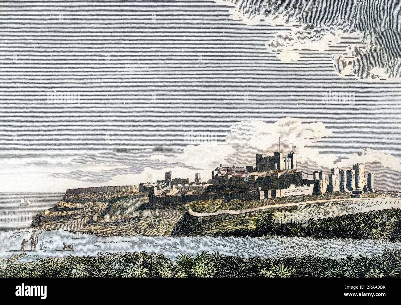 Dover Castle, Kent, in the 18th century Date: circa 1770 Stock Photo ...