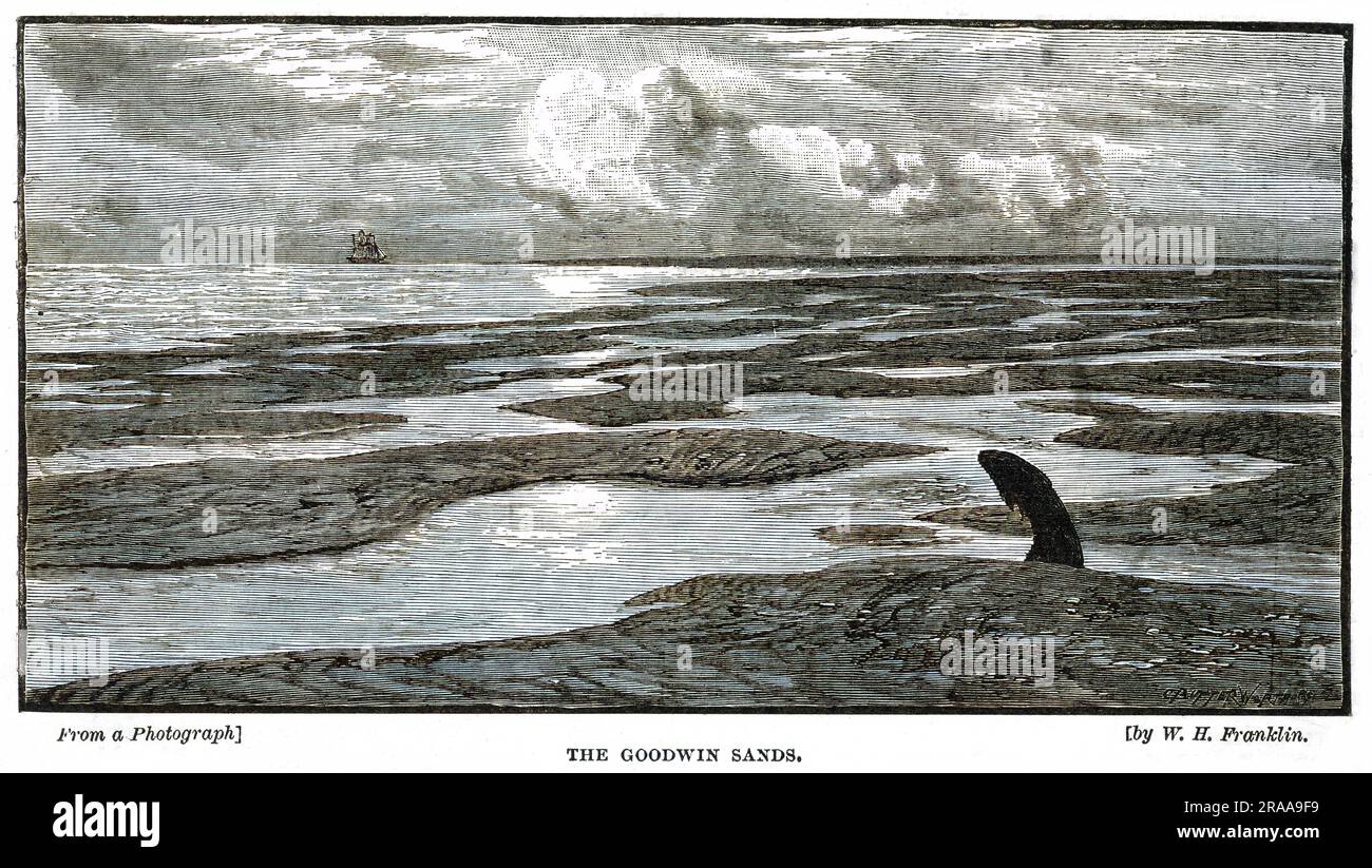 The Goodwin Sands, in the English Channel off the Kent coast, where ...