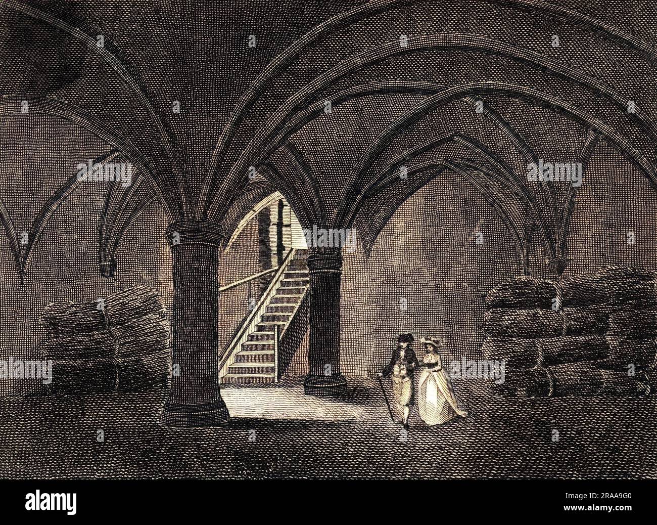 'The ANTIENT CRYPT at GUILFORD in SURREY' Date: circa 1770 Stock Photo ...