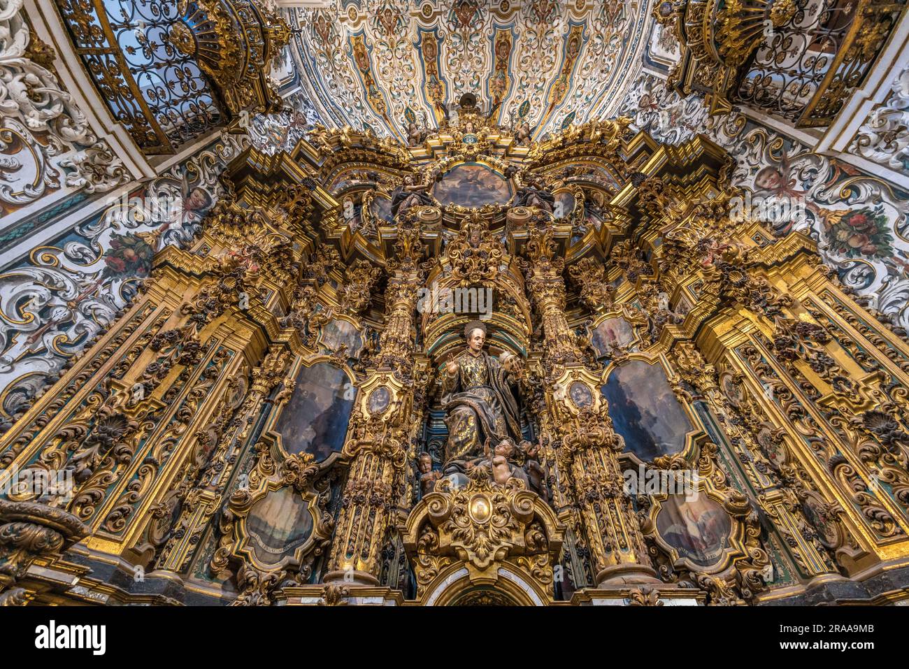 Seville, Spain : Interior wide angle view of Saint Francis Borgia ...