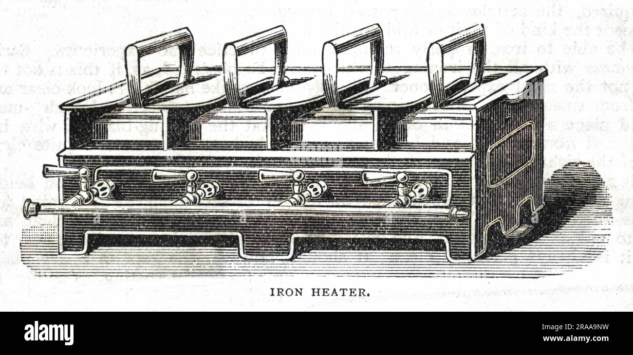 An iron heater, as featured in Mrs. Beeton's Household Management, 1888 ...