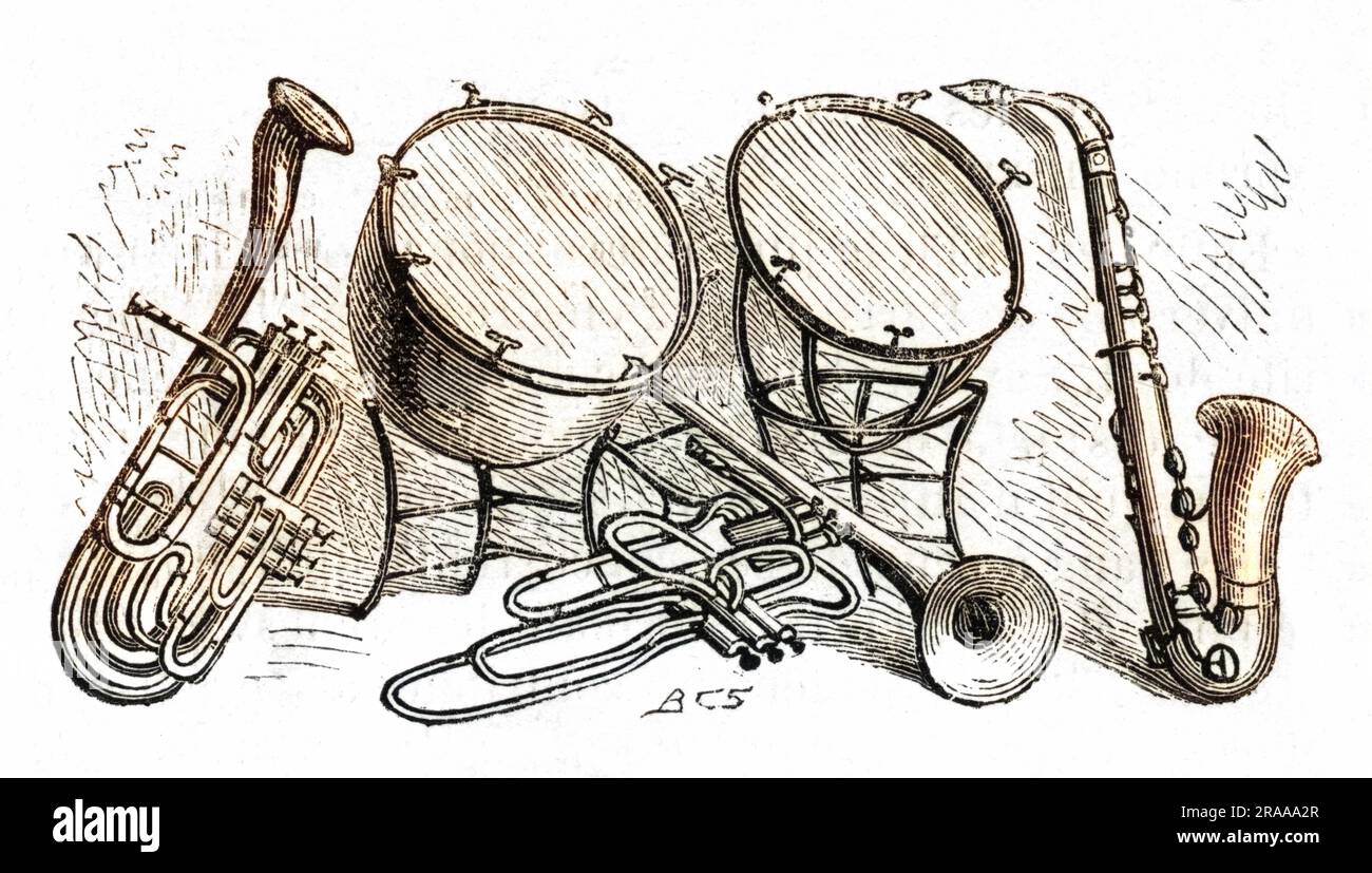 The new saxhorn, trombone and saxophone: musical instruments developed ...