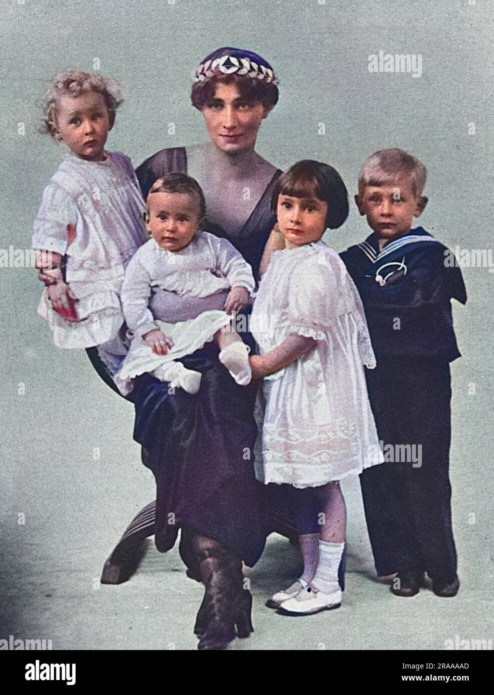 Princess Liubov Alexandrivna Obolenskaya (Narishkina) and her four ...