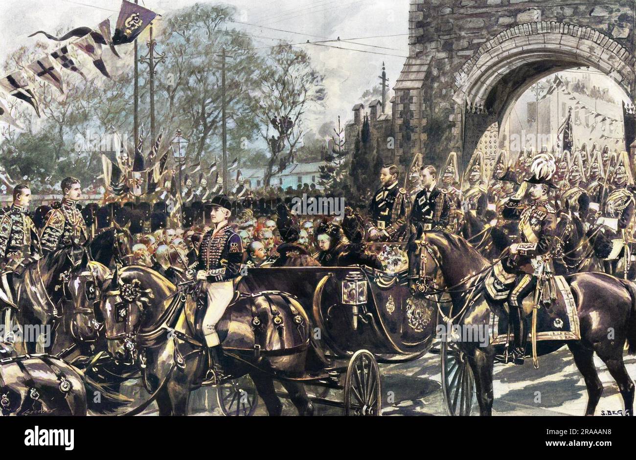 Queen Victoria's visit to Ireland: the Lord Mayor of Dublin presenting ...