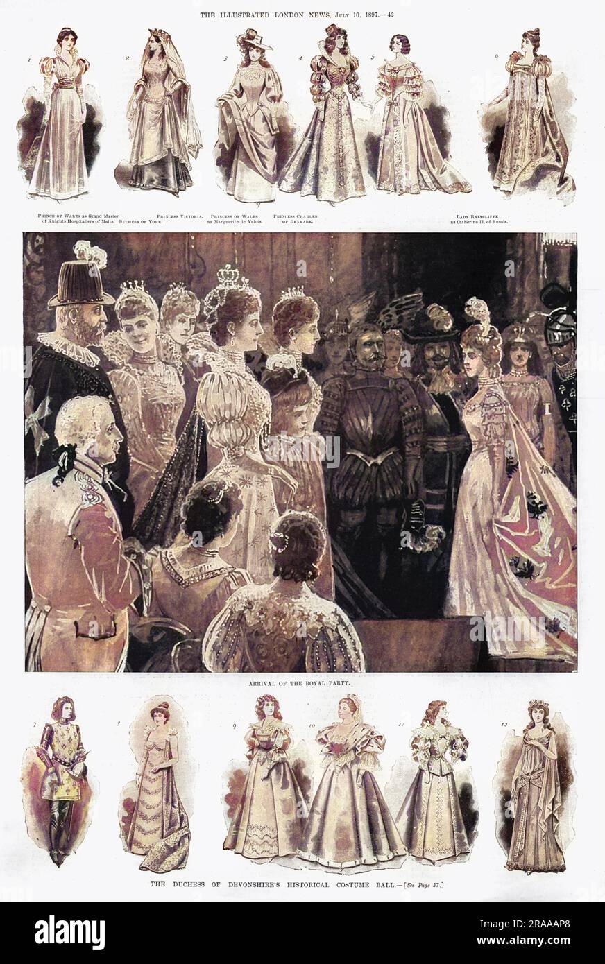 Arrival of the royal party, including the Prince and Princess of Wales ...