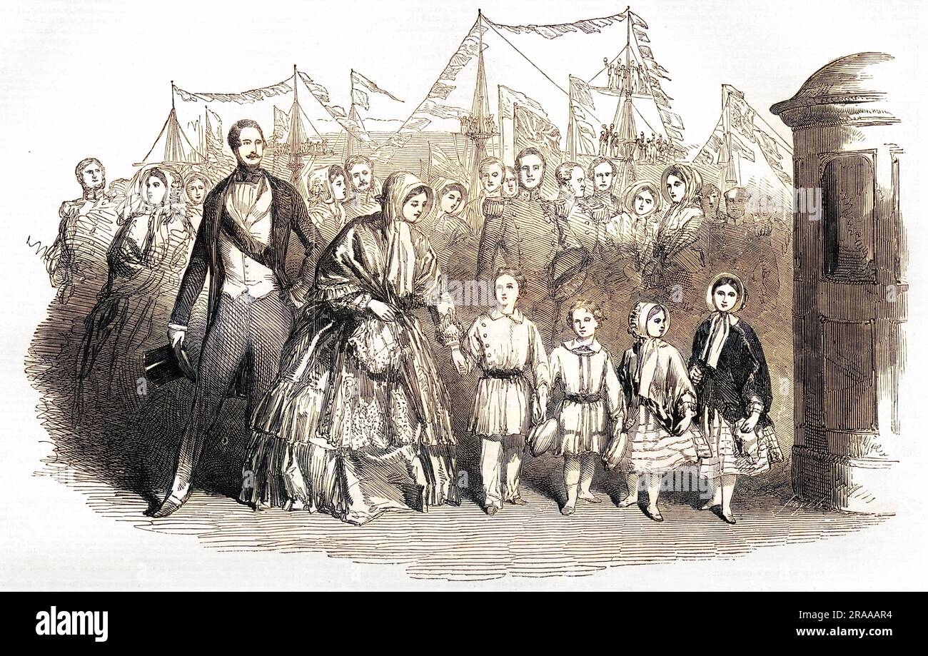Queen Victoria and Prince Albert presenting the royal children on board ...