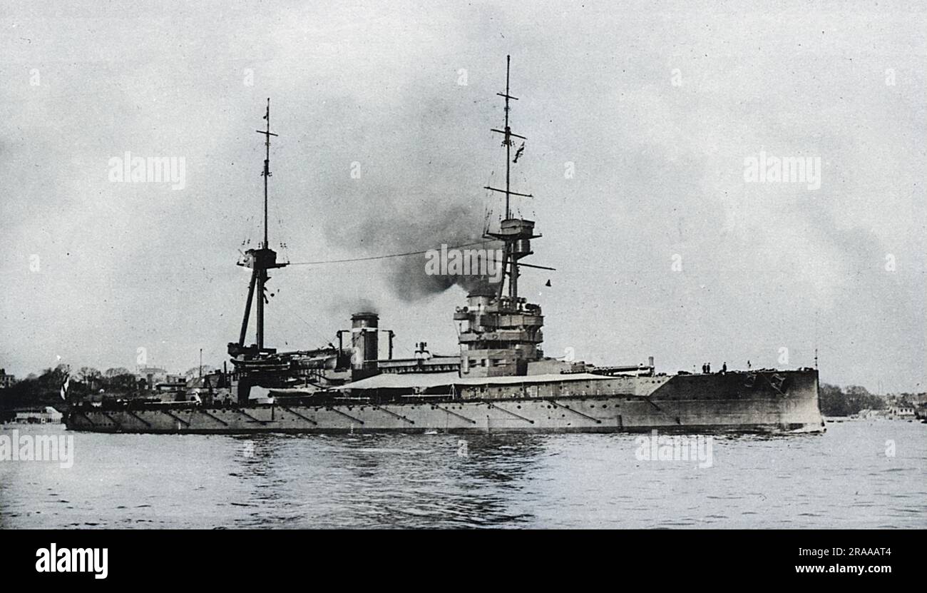 HMS Neptune, Royal Navy dreadnought, launched in 1909 and commissioned ...