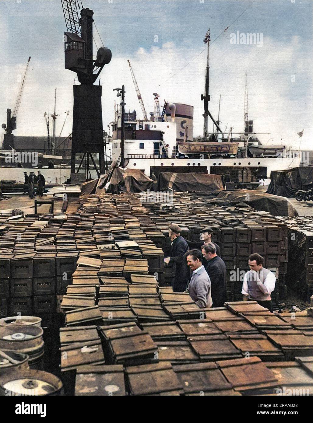 Taking aboard stores and special equipment for the commonwealth trans ...