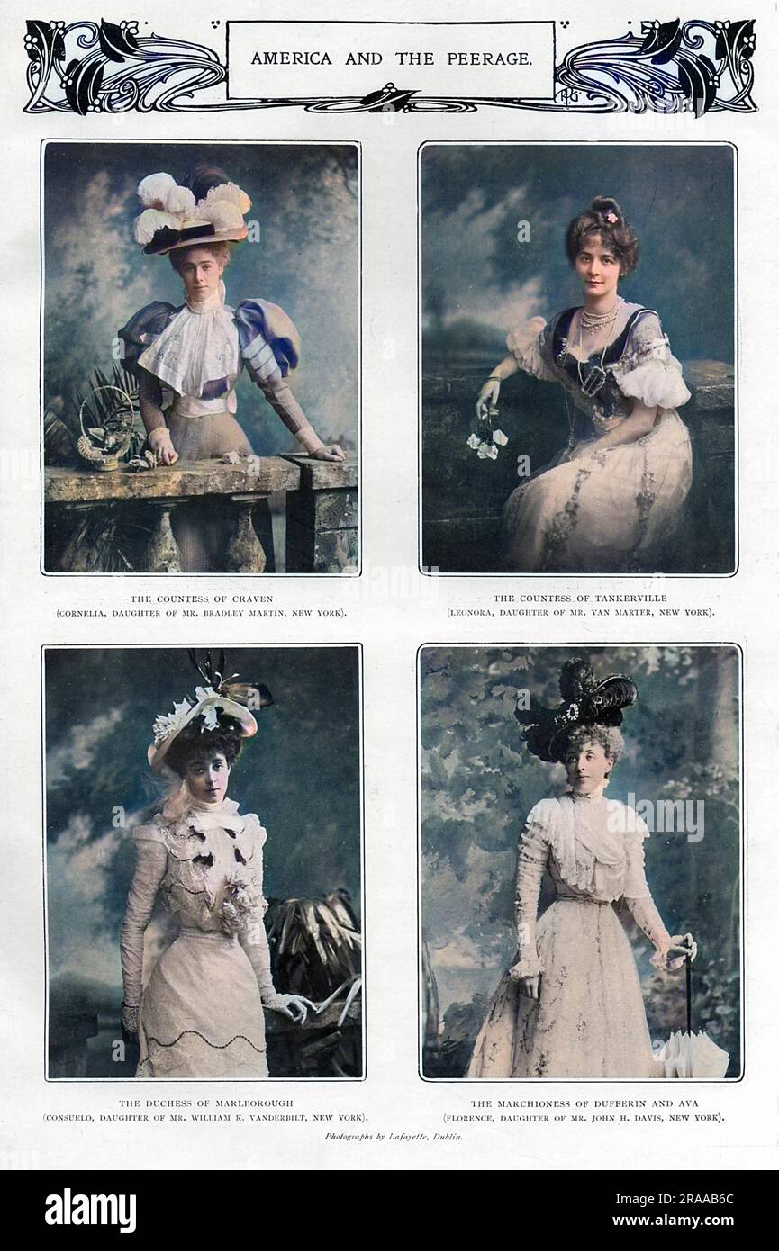 Page from a supplement in The Sketch magazine featuring portraits of ...