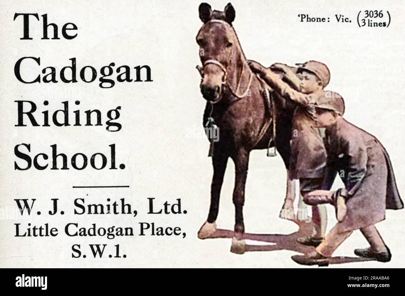 Advertisement for the Cadogan Riding School at Little Cadogan Place ...