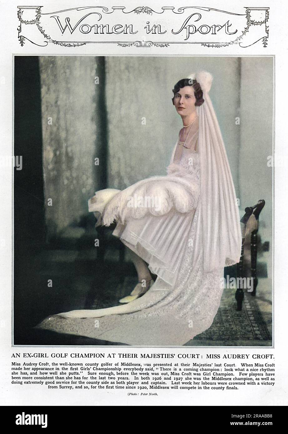 Miss Audrey Croft, a former female golf champion, pictured in her court ...