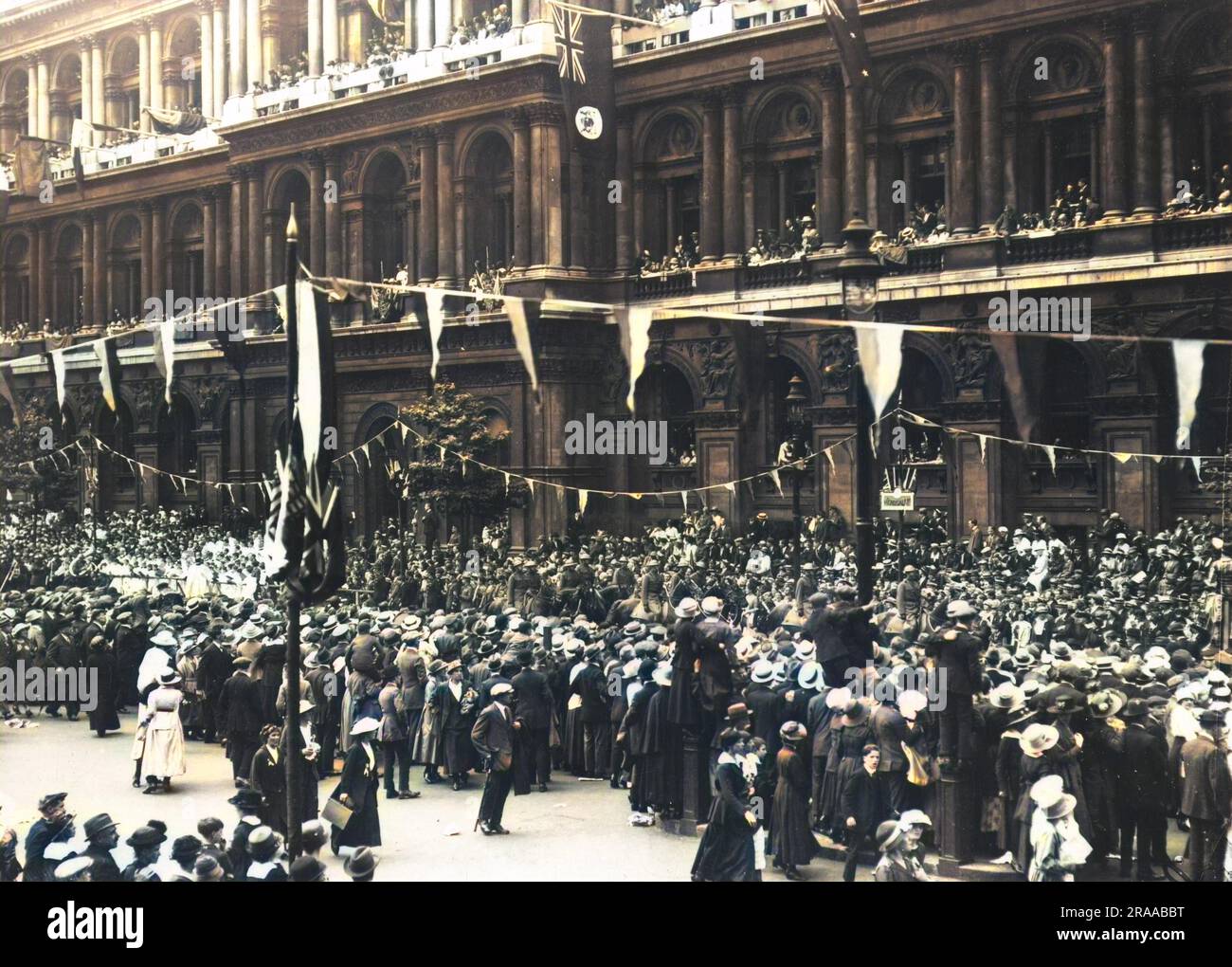 Peace Day celebrations on Whitehall in London on 19th July 1919 to ...