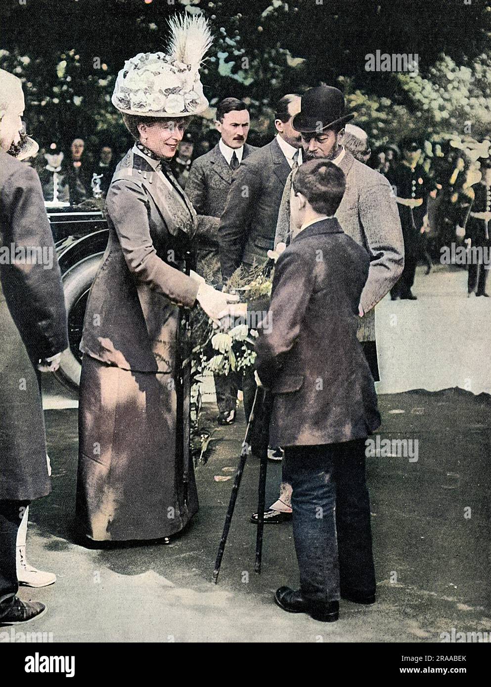 King George V and Queen Mary pictured during a visit to Yorkshire in ...