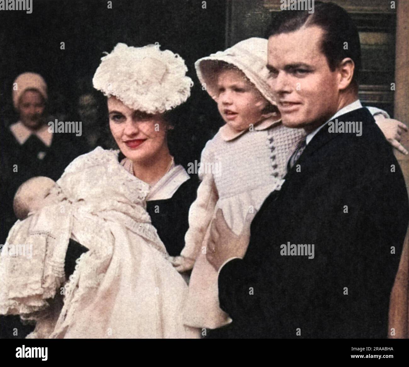 Mr and Mrs Charles Sweeny at the christening of their younger child ...