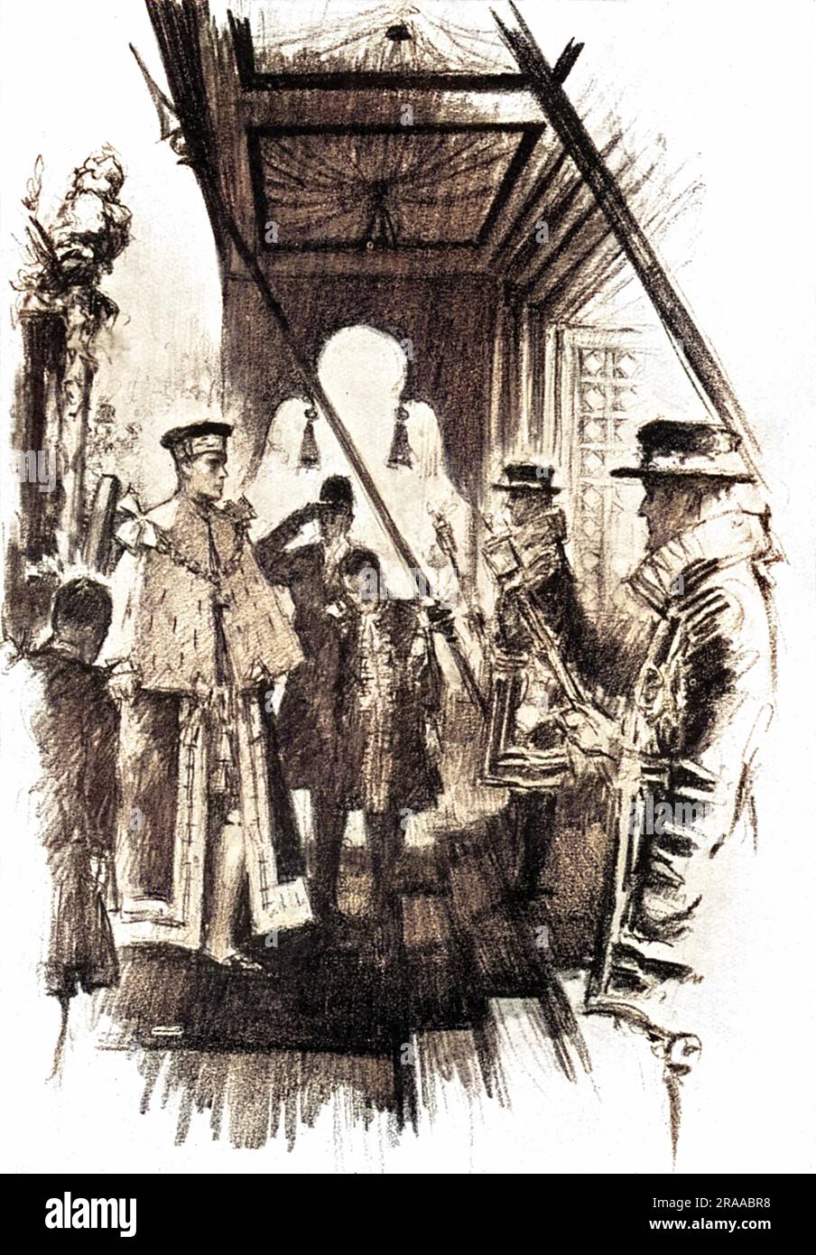 King George VI wearing the Crimson Robe of State and the Cap of Estate ...