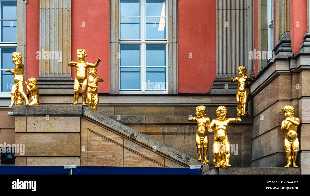 Putti, Golden figures on Angel staircase in front of Parliament ...