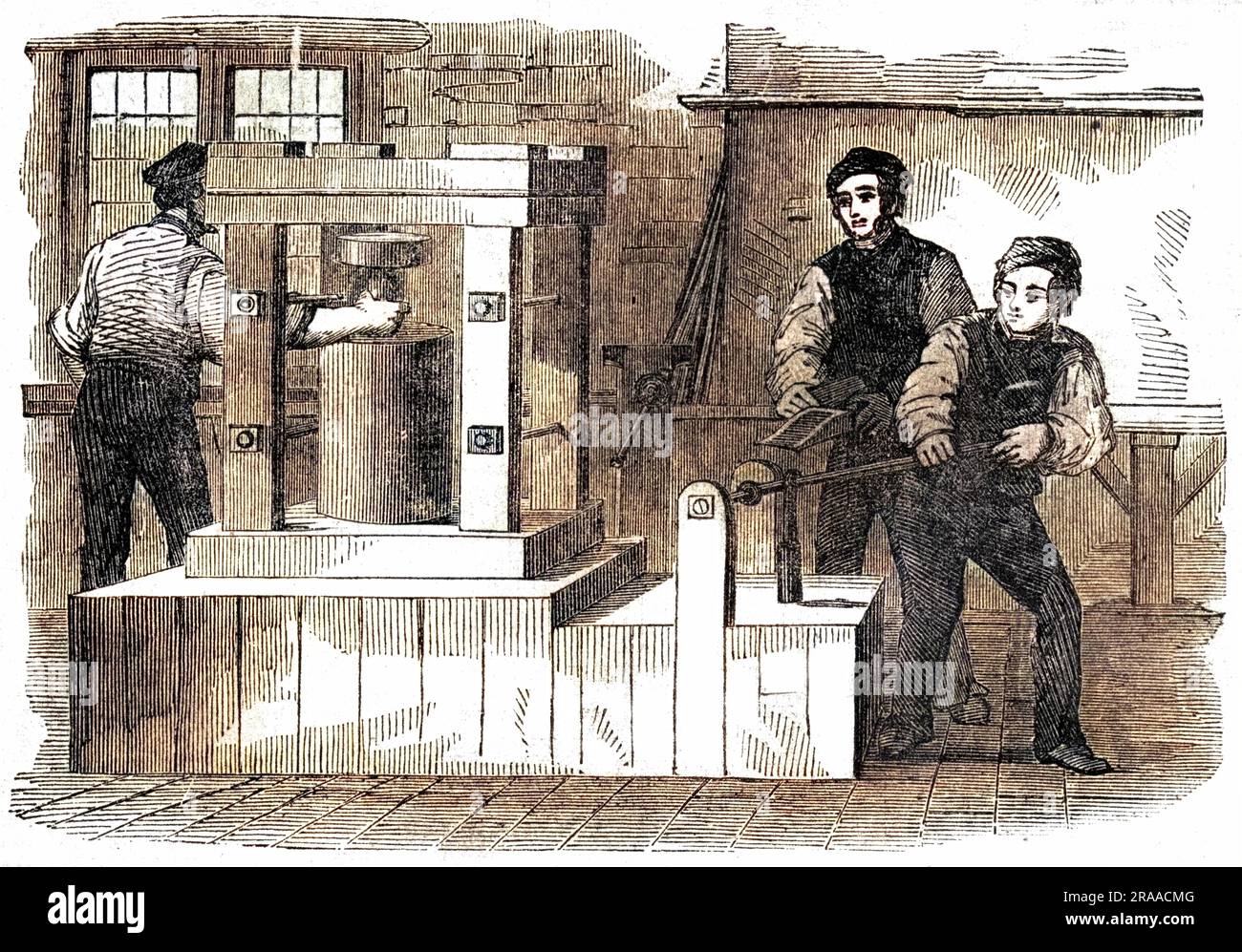 Bramah-type hydraulic press introduced by William Hale to fill his ...