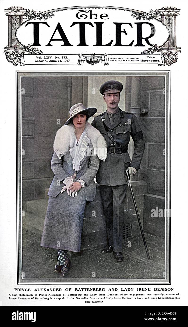 Tatler front cover featuring Prince Alexander of Battenberg (1886 ...