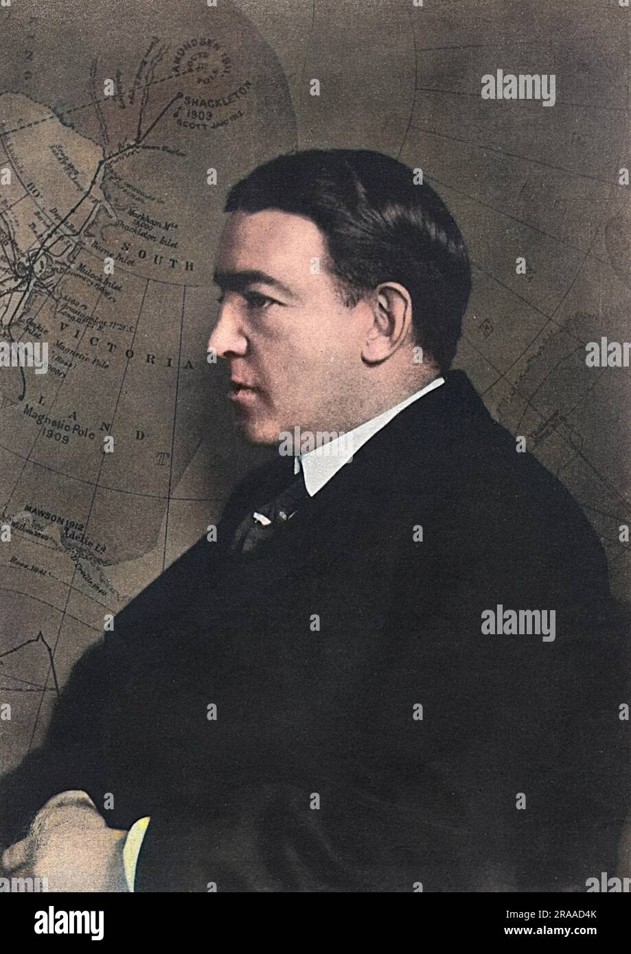 Sir Ernest Shackleton (1874 - 1922), polar explorer, photographed in ...