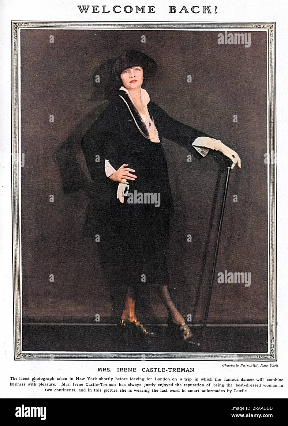 IRENE CASTLE (nee FOOTE) Dancer, with her husband Vernon Castle known ...