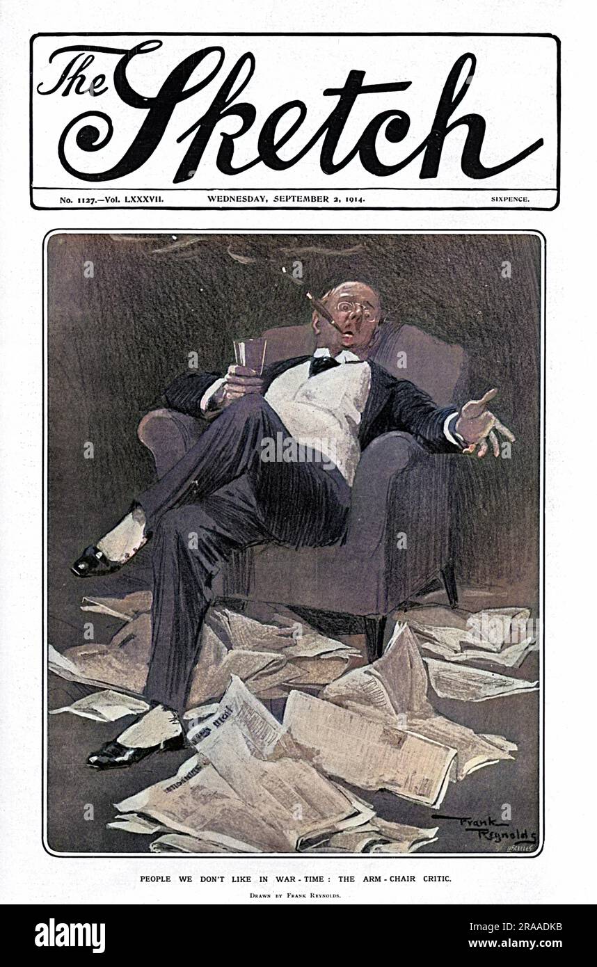 Front cover of The Sketch magazine featuring an illustration of an 'arm ...