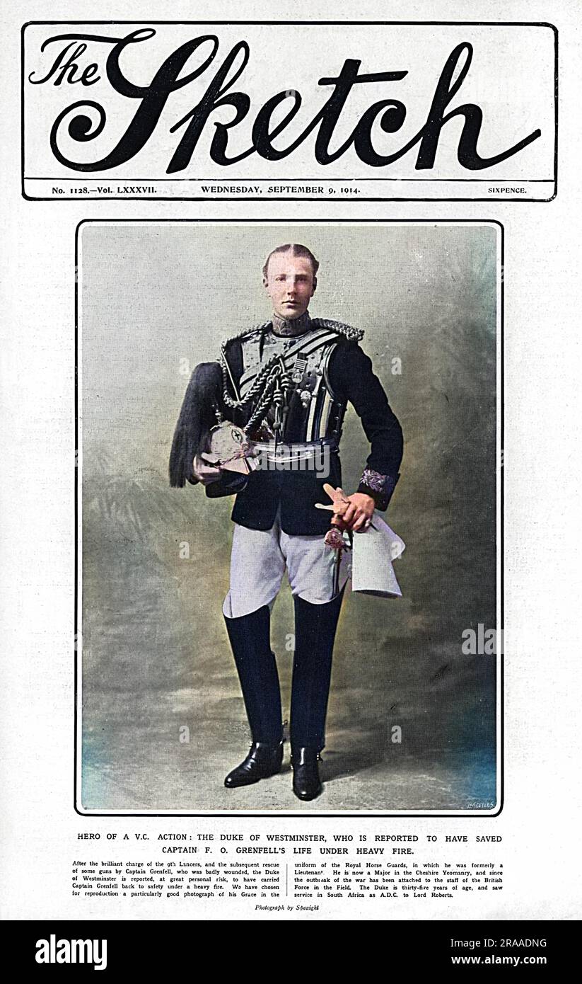 Front cover of The Sketch magazine featuring, Major Hugh Arthur ...