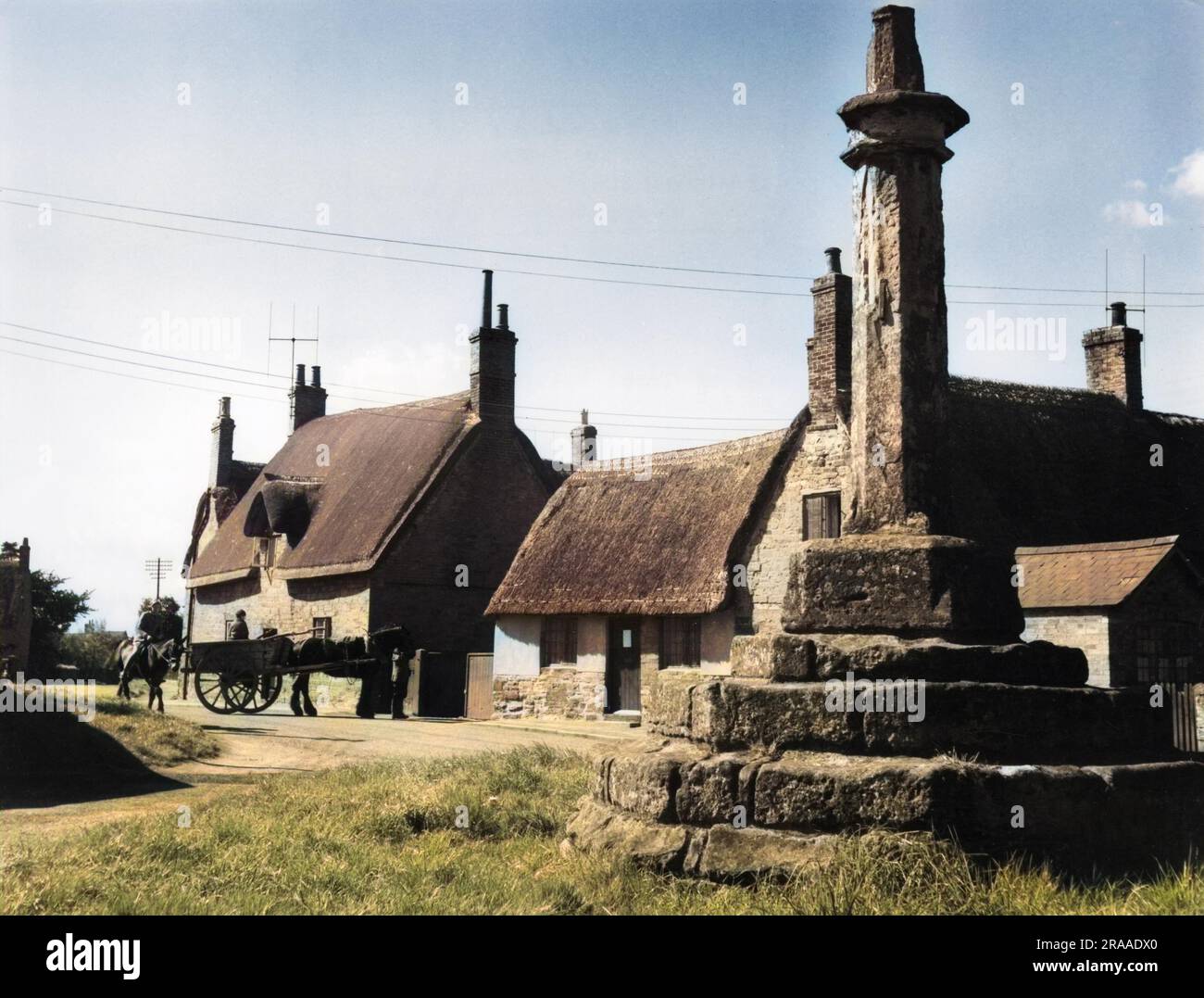 A corner of Great Brington village, Northamptonshire, England, with its ...