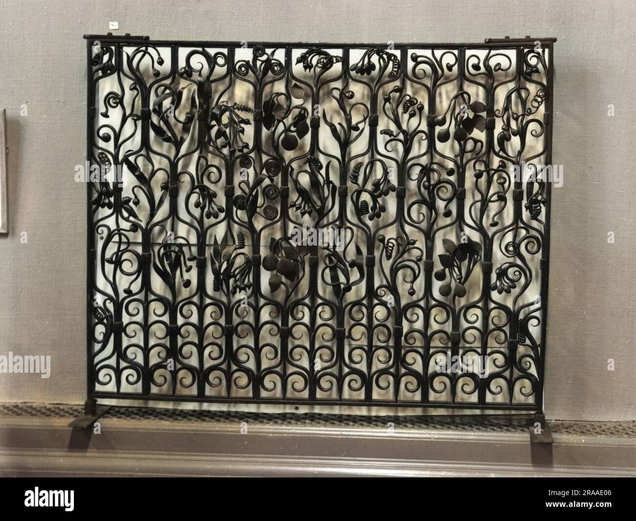 A fine example of wrought ironwork, an ornate radiator screen. Date ...