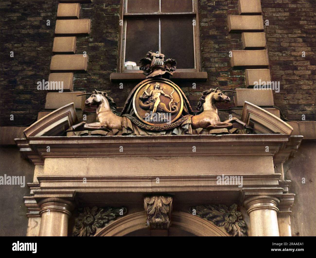 The Coat of Arms above the entrance to the Apothecaries' Hall ...