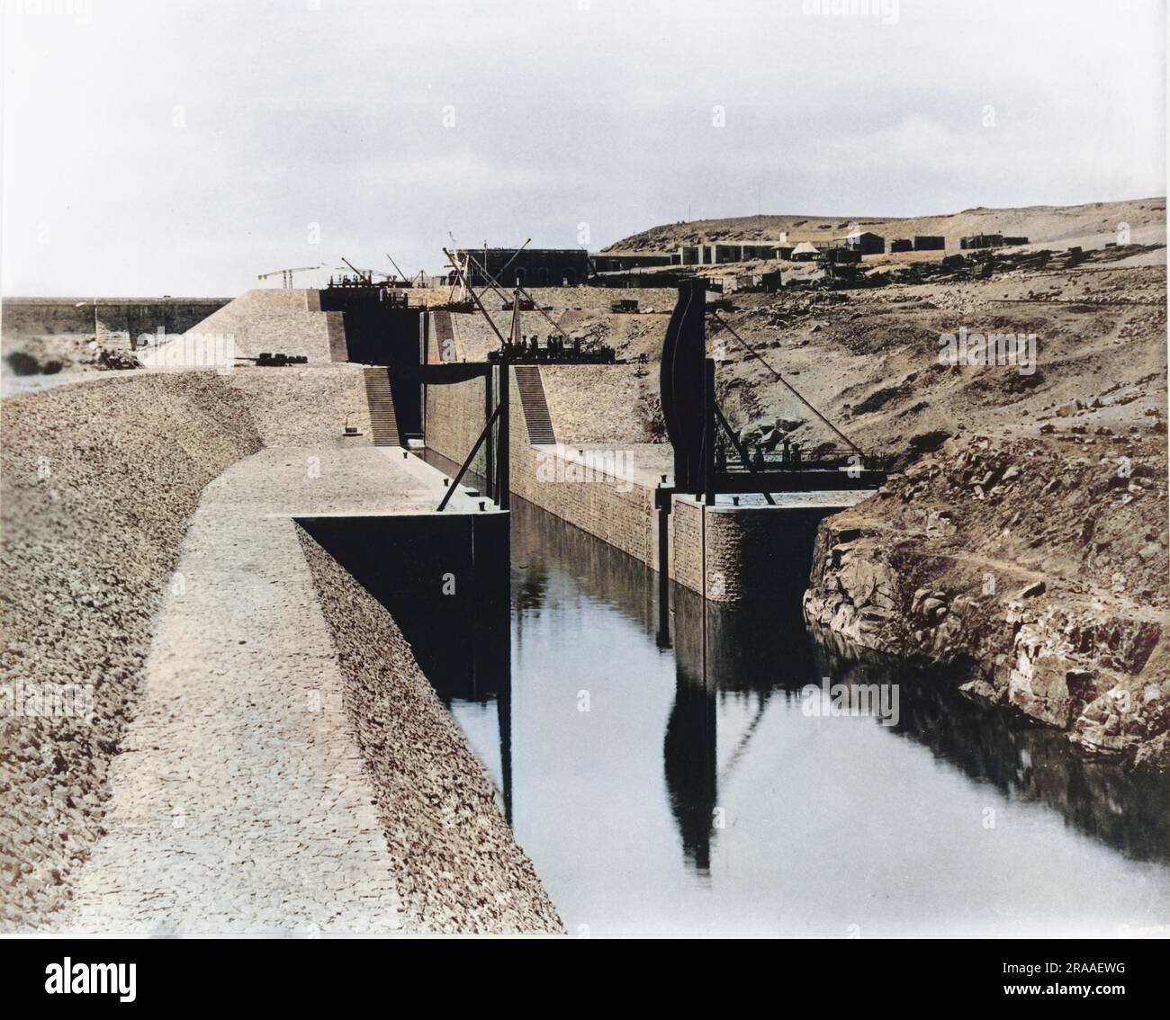 The Aswan Dam (the old or low dam) on the River Nile in Egypt: entrance ...