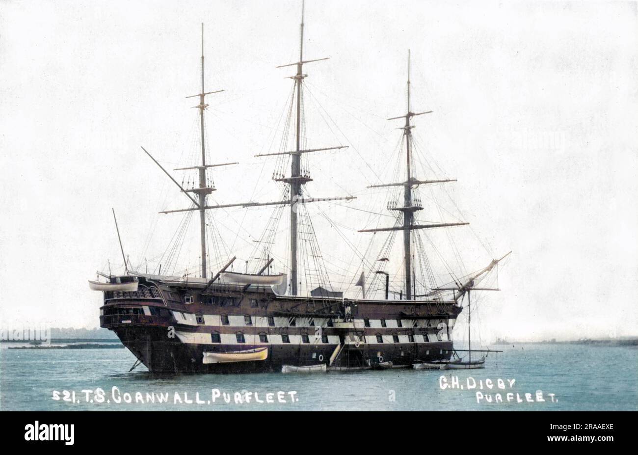 The Training Ship Cornwall was established on the River Thames at Purfleet, Essex, in 1859 by ...