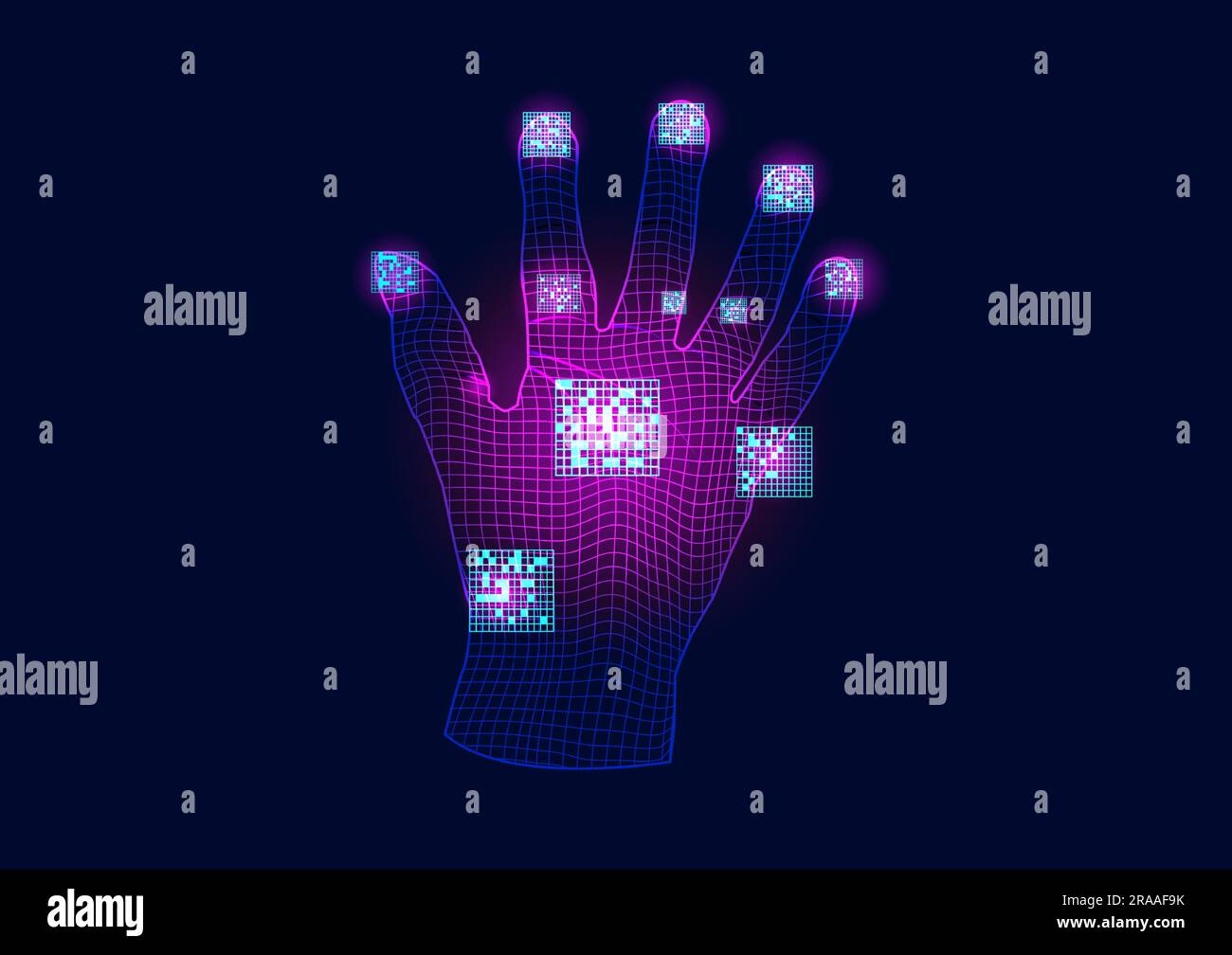 Abstract Background Handprint Password User Digital Networking