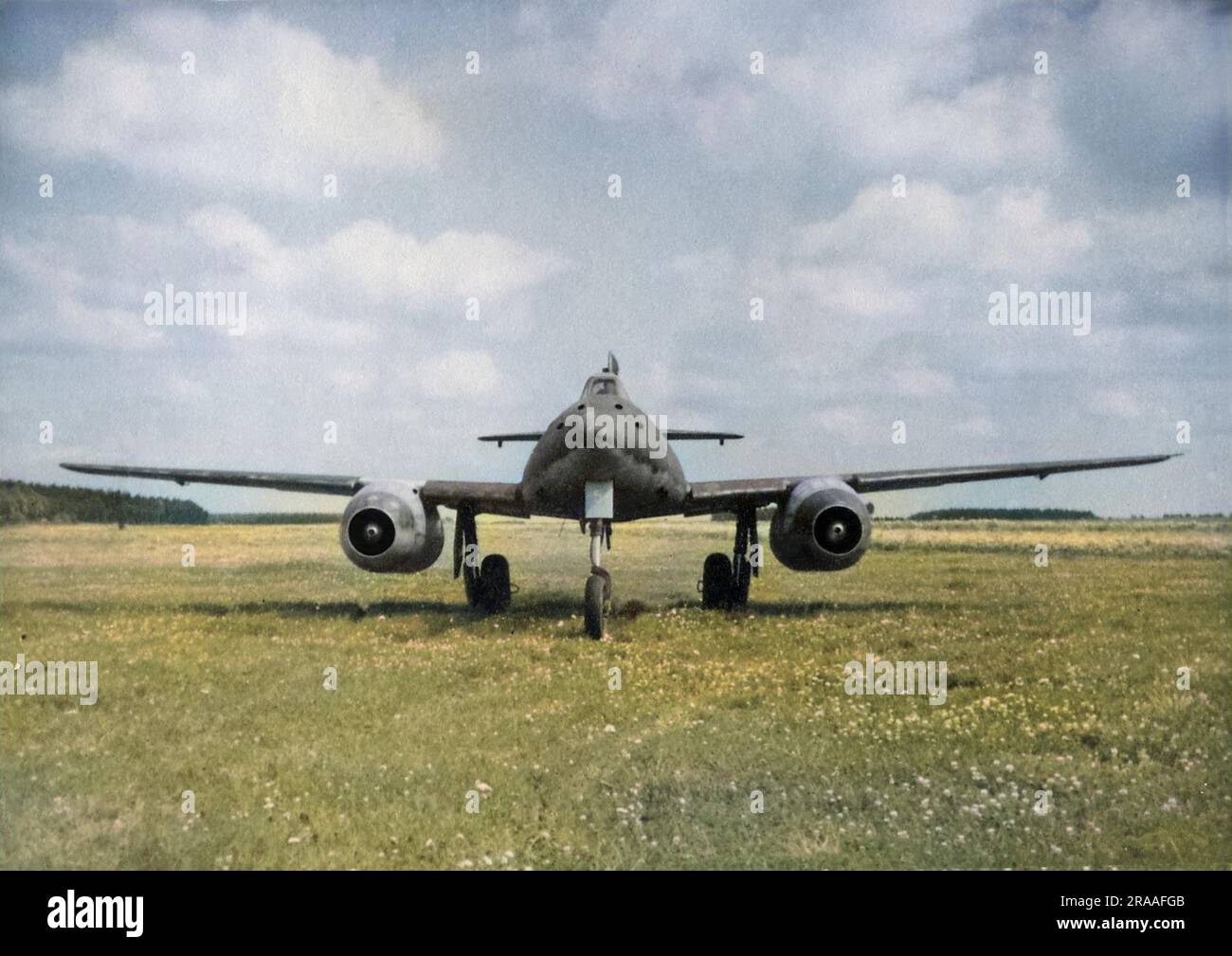 Aeroplane in a field during the Second World War. Date: circa 1940s ...