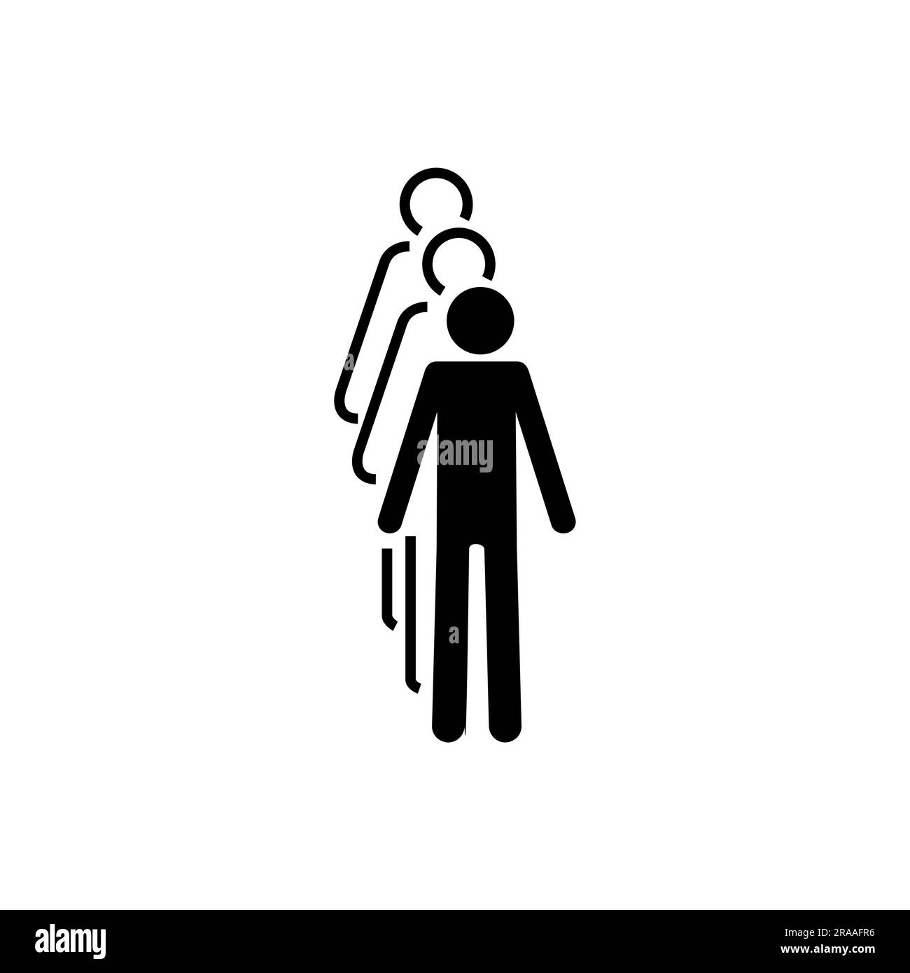 ISO 7001 BP 003: Line up or queue in single file. International ...