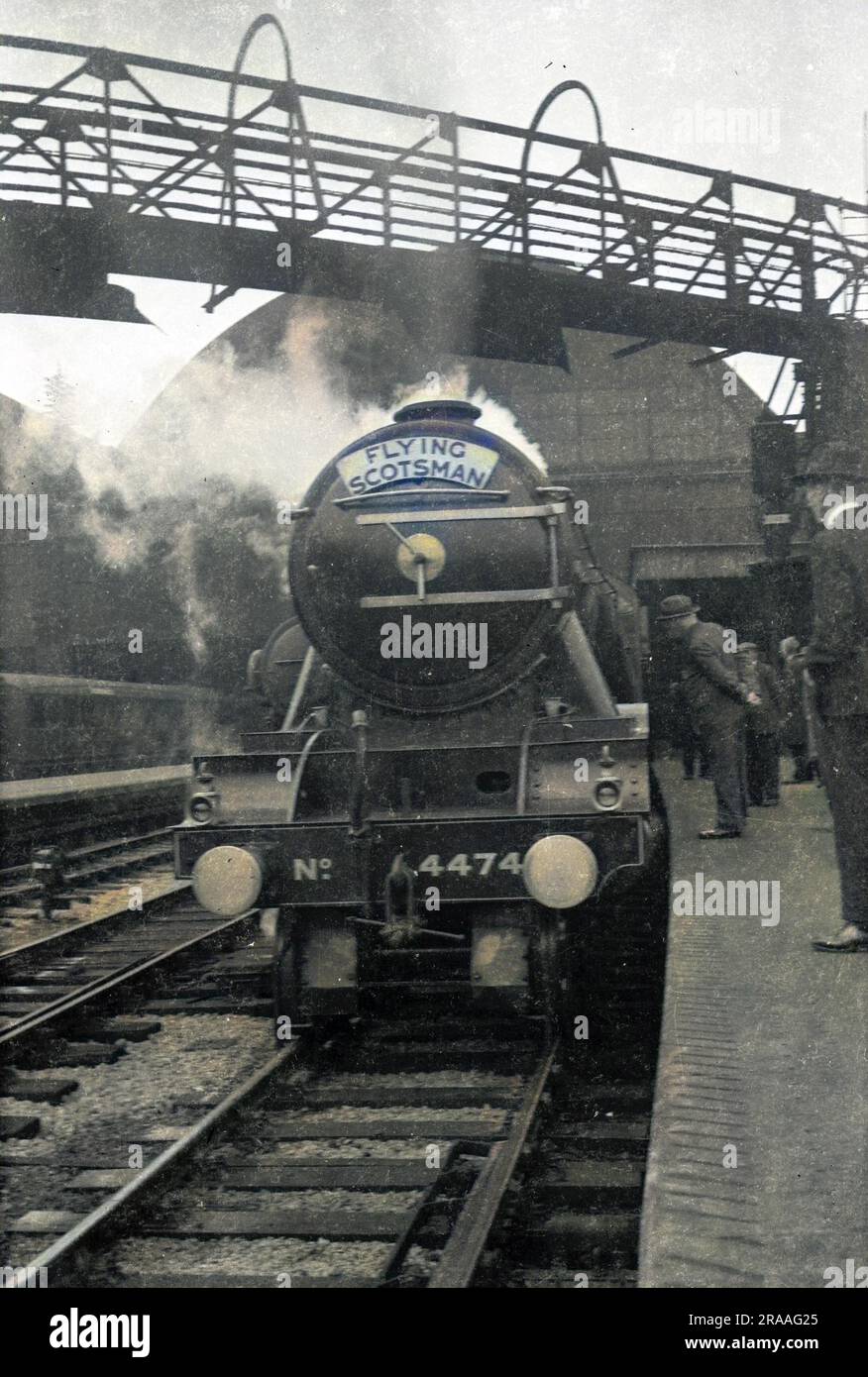 The famous Flying Scotsman steam locomotive in a railway station Stock ...