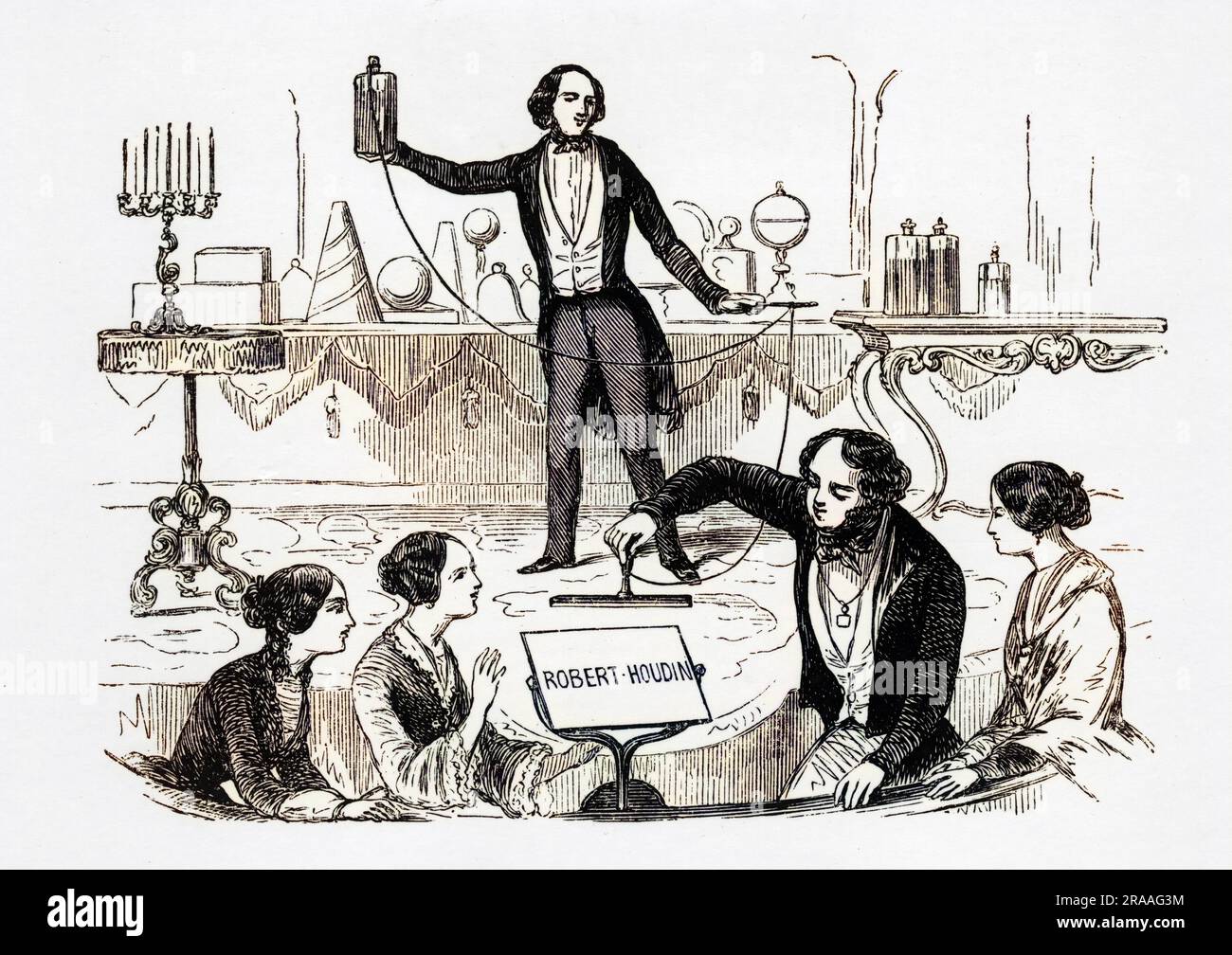 French conjuror Jean Eugene Robert-Houdin (1805-1871) performing a ...