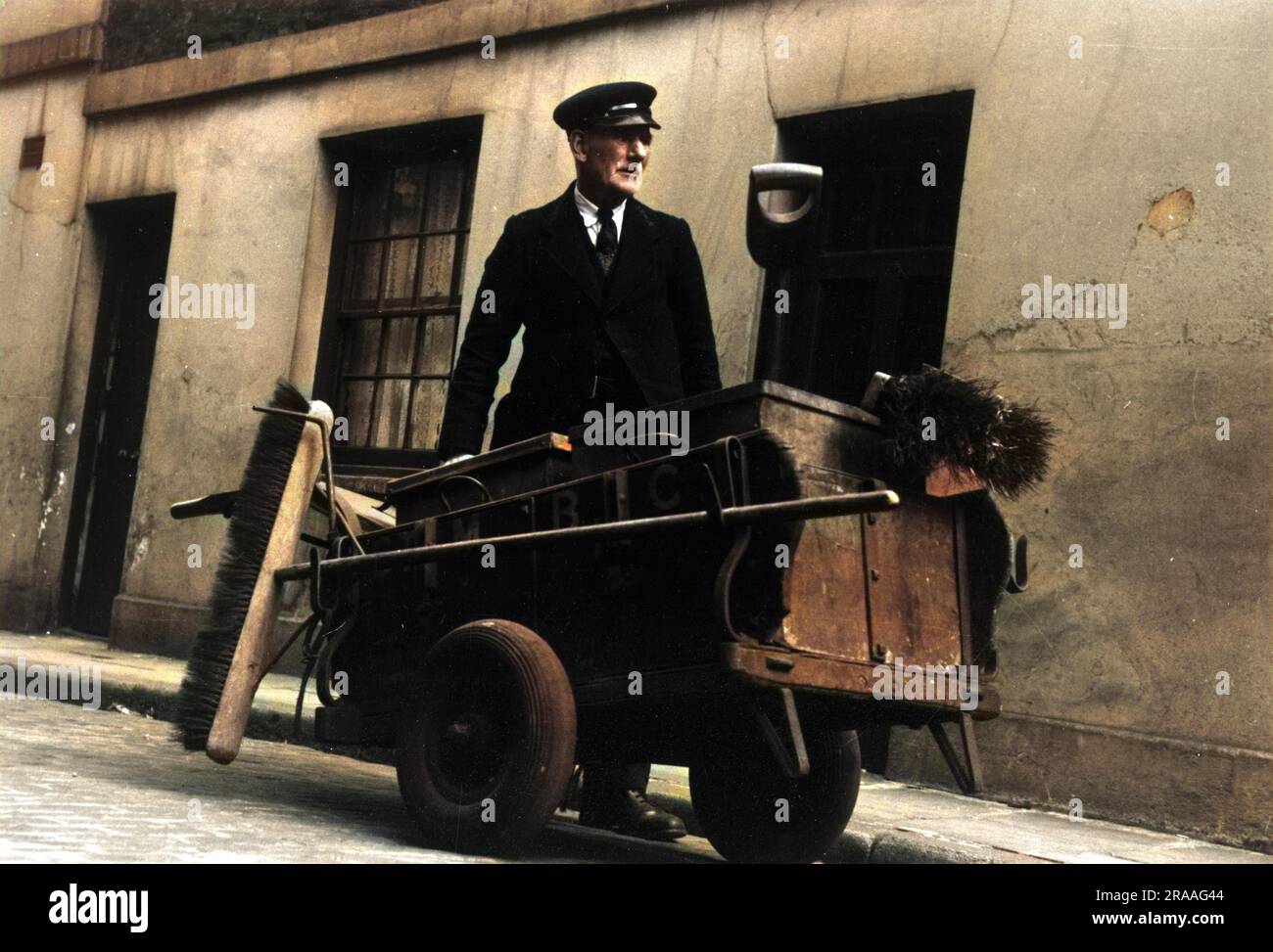 Dustman and Cart at the Roadside Date: 1930s Stock Photo - Alamy