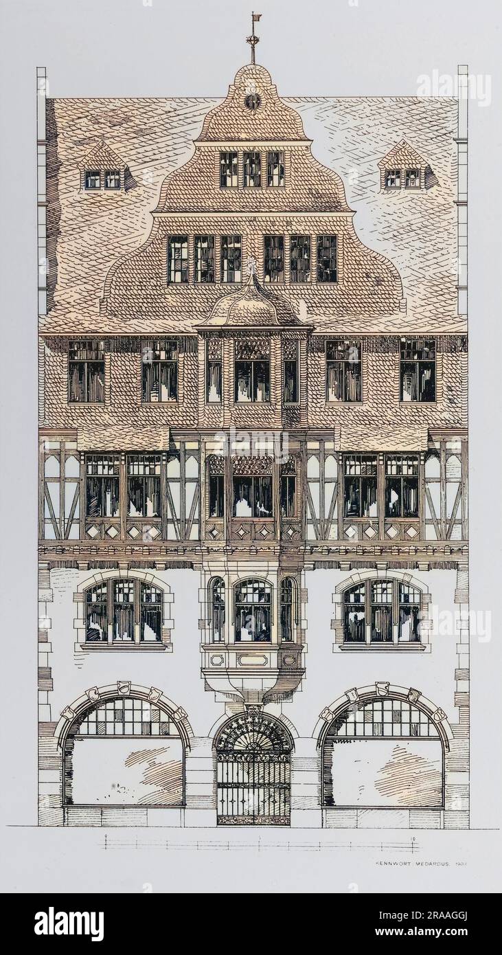 A detailed illustration of a regional early 20th century German ...