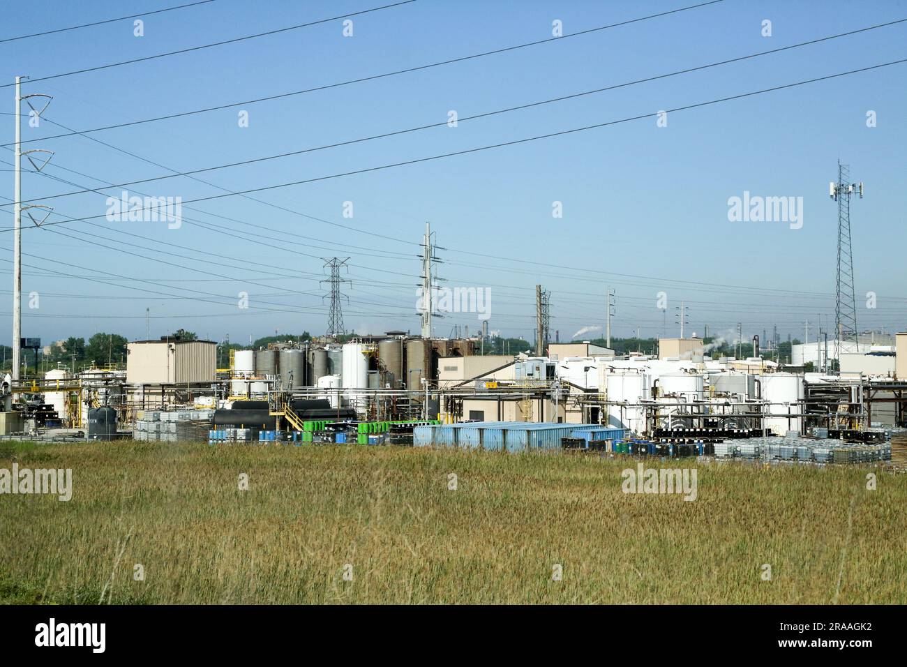 Steel Mills & Transmission Towers near Gary, Indiana Stock Photo - Alamy