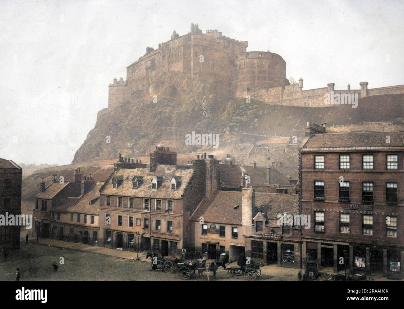Edinburgh Castle from the Grassmarket Date: late 19th century Stock ...