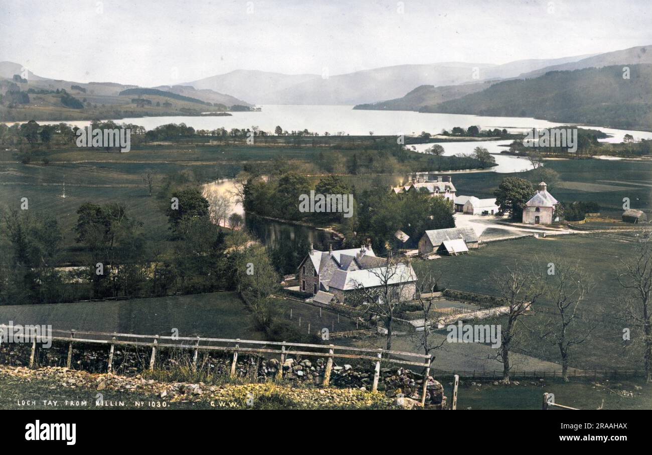 Loch Tay viewed from Killin Hill, Scotland Date: circa 1890 Stock Photo ...