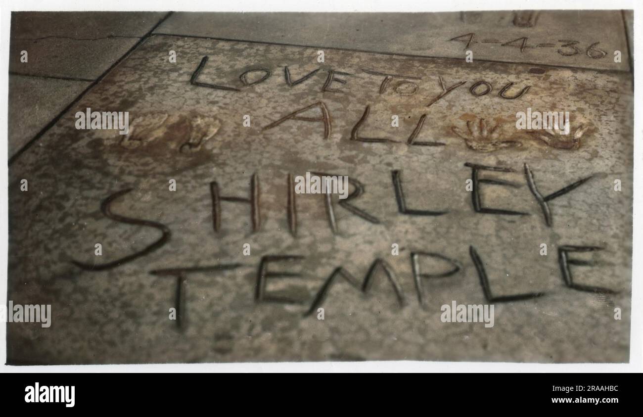 Footprints, handprints and autographs of film stars outside Grauman's ...