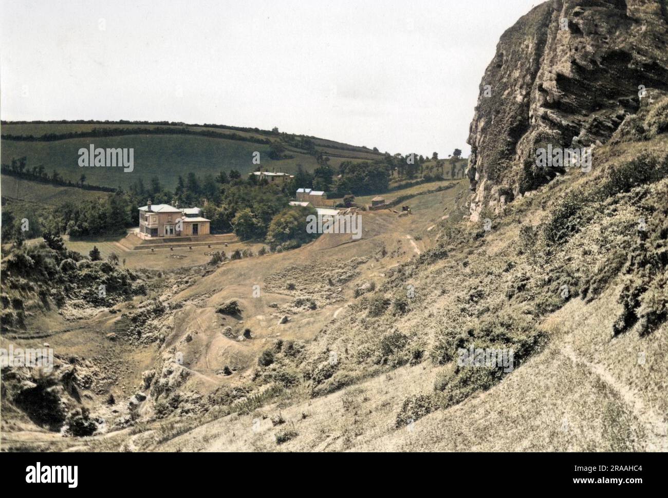Giant Rock on Watcombe Down, Devon Date: late 19th century Stock Photo ...