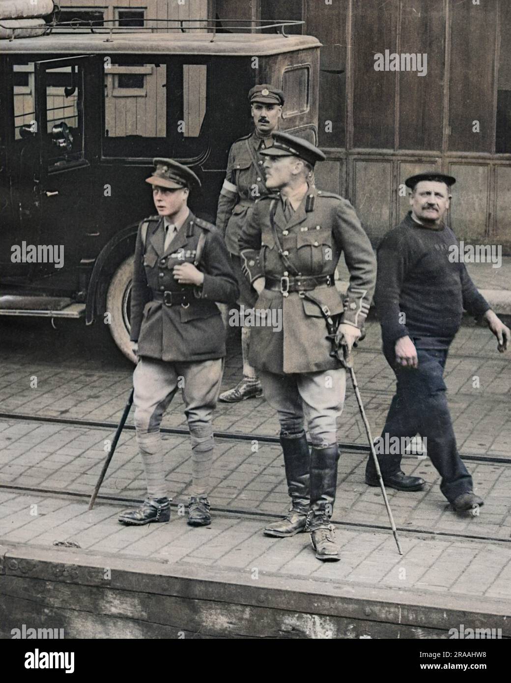 The Prince of Wales (later Edward VIII) standing on a quayside in ...