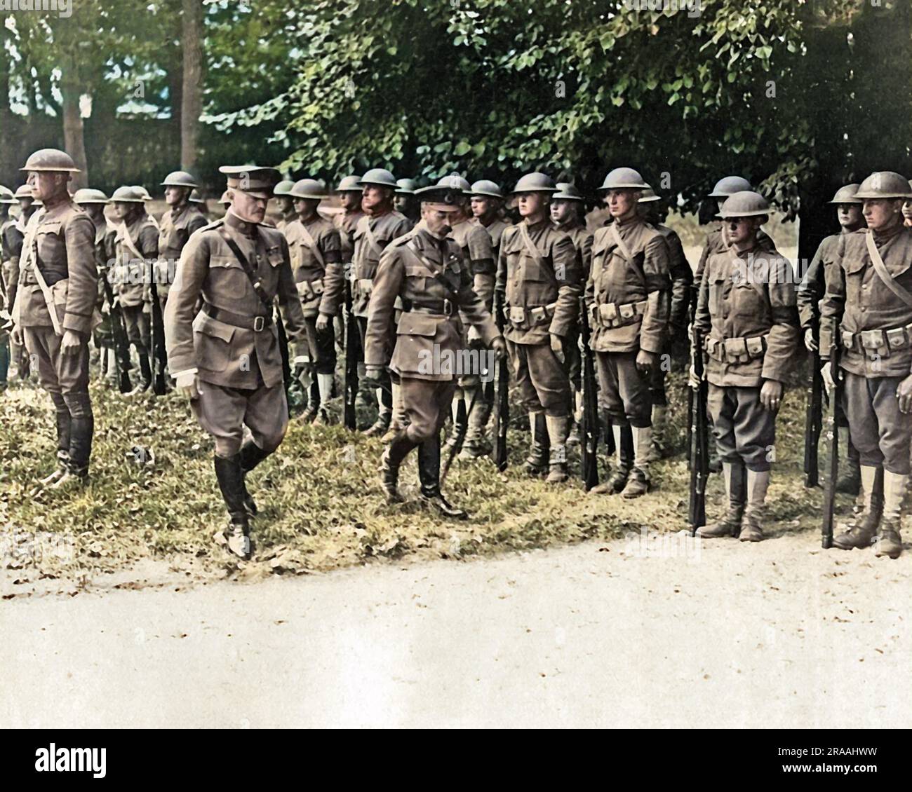 King George V inspecting troops on the Western Front during World War ...