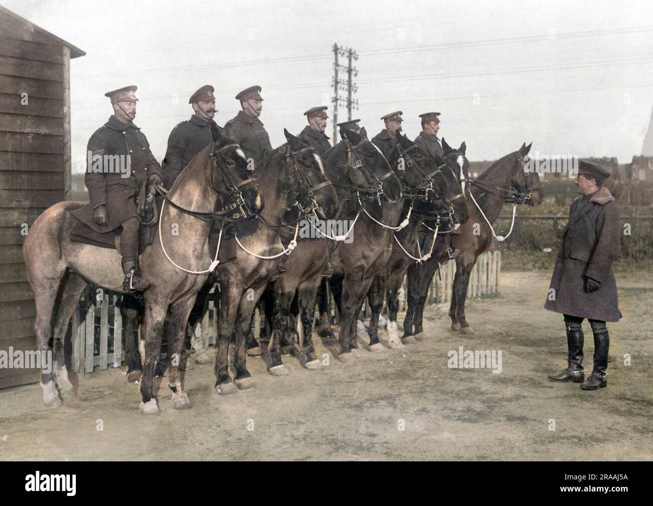 An APM (Assistant Provost Marshal) giving orders to mounted police just ...