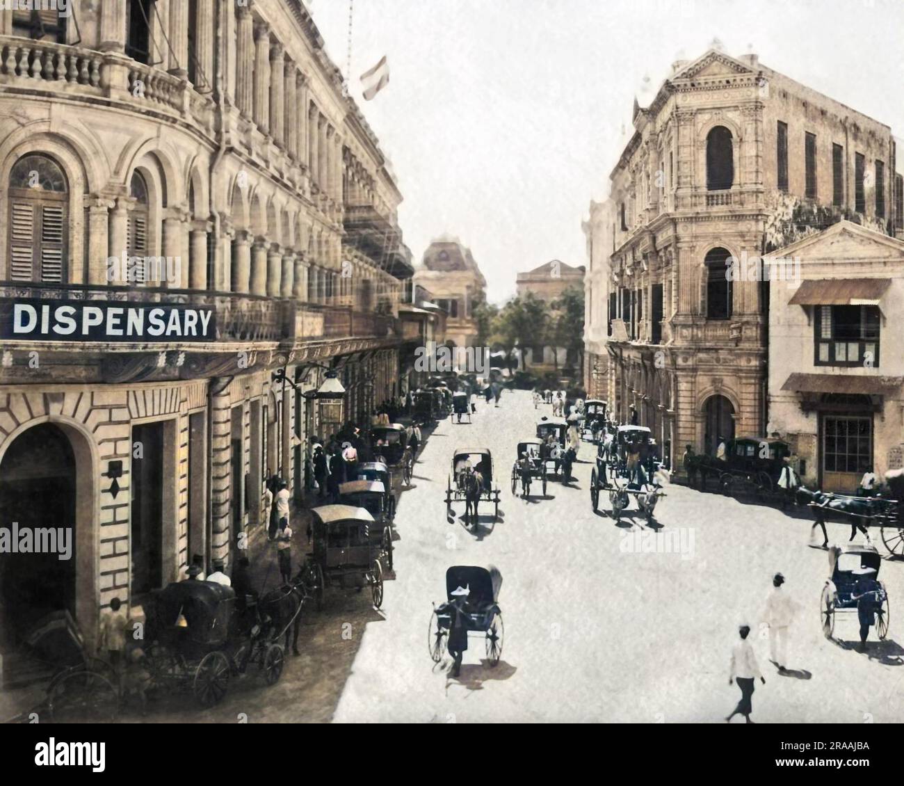 Street in Singapore. Date: circa 1890 Stock Photo - Alamy