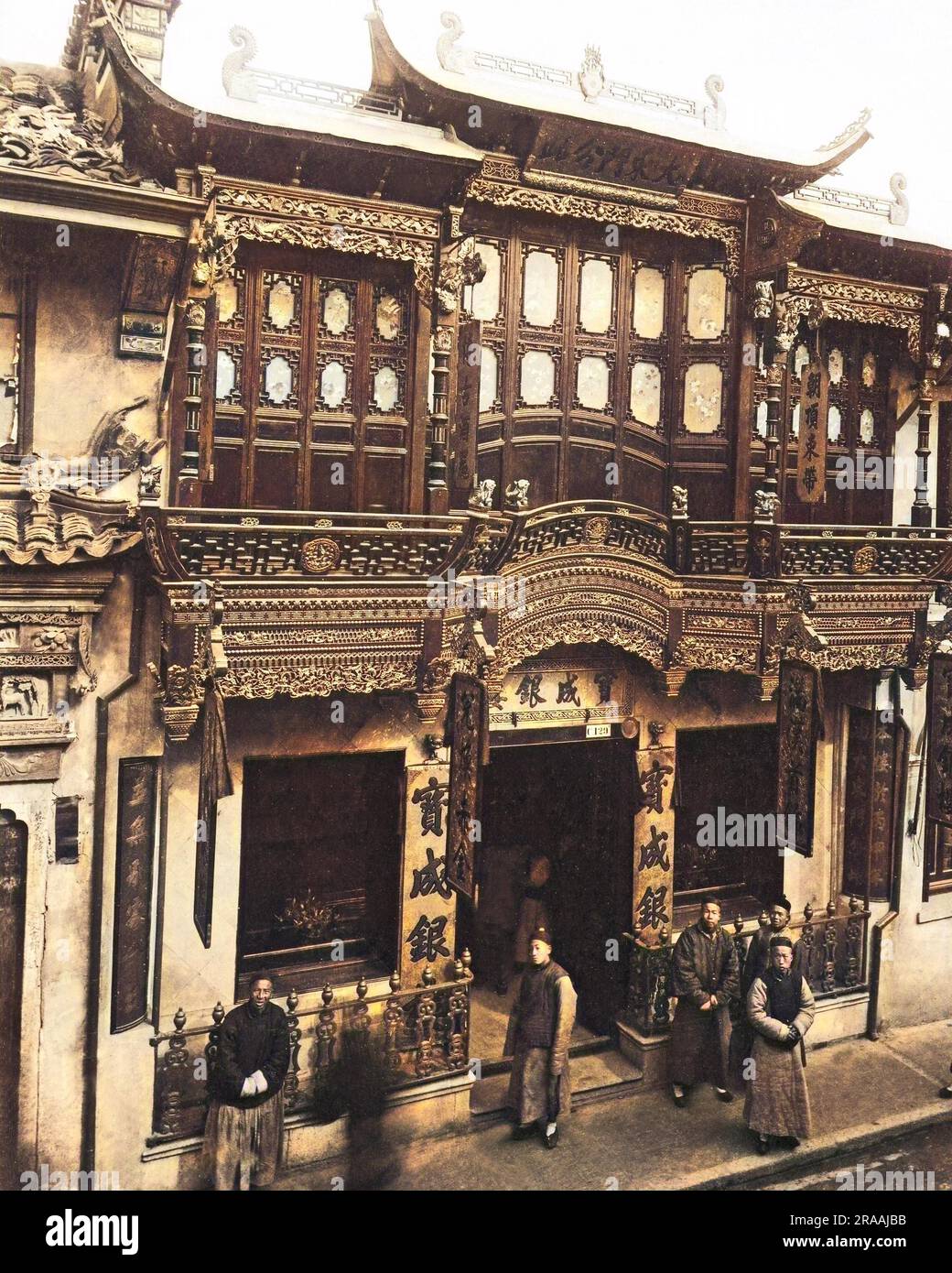 Shop front in Shanghai, China. Date: circa 1890 Stock Photo - Alamy
